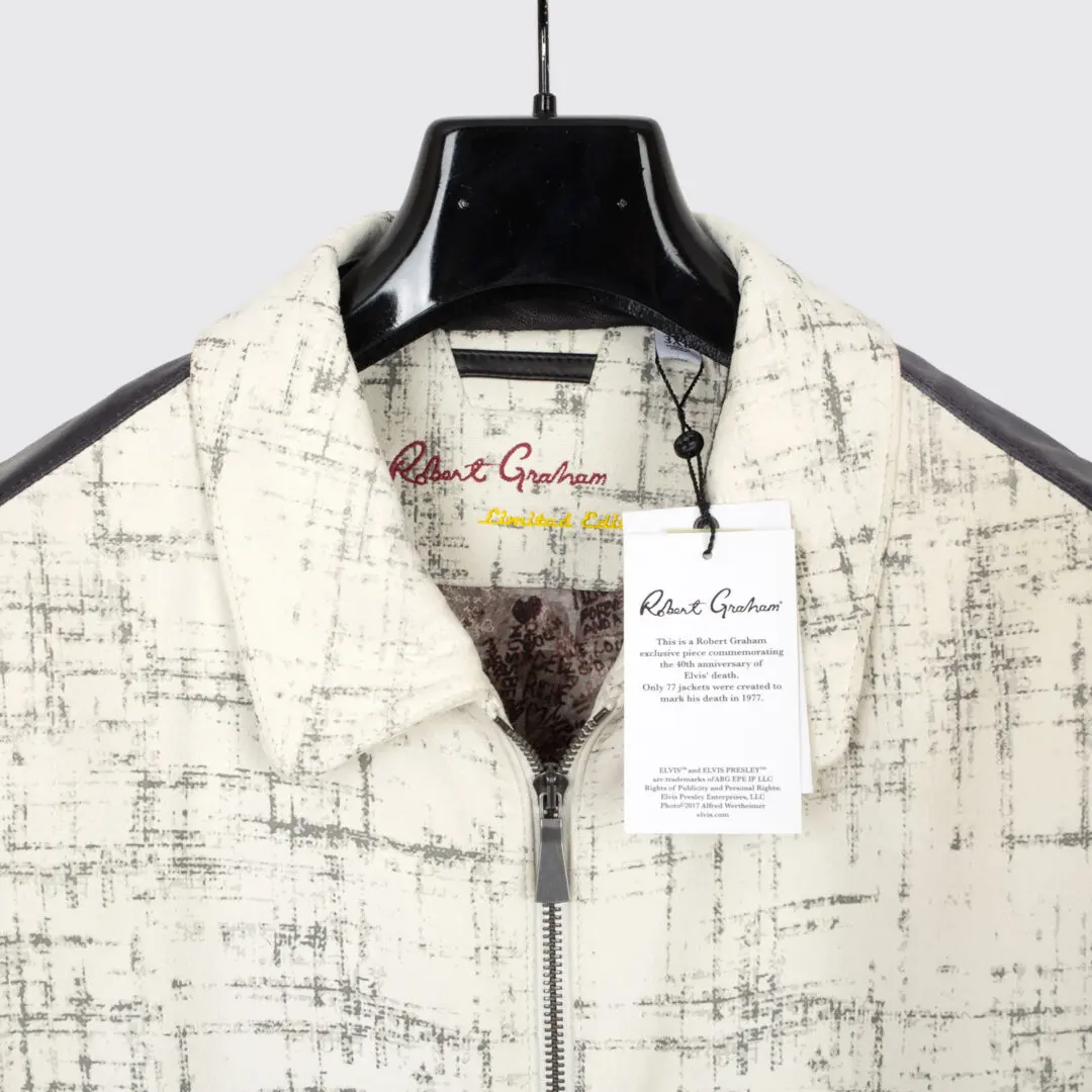 Robert Graham Adoring Fans Jacket 3XL Cream Check Leather Elvis Limited Edition